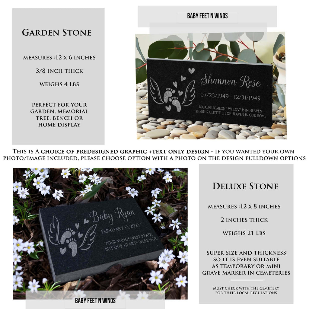 Granite Baby Headstone: Stillborn Pregnancy Loss Keepsake | Baby Footp ...
