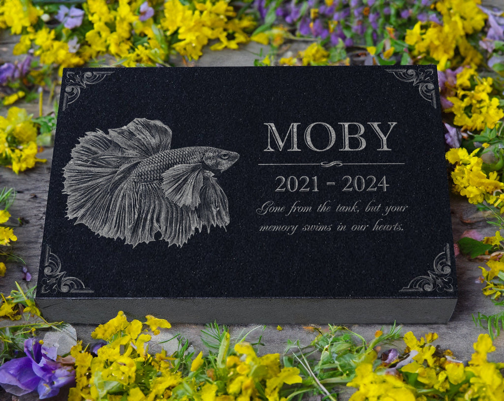 Custom Fish Memorial Stone: Goldfish Betta Koi Guppy | Loss of Pet Fis ...