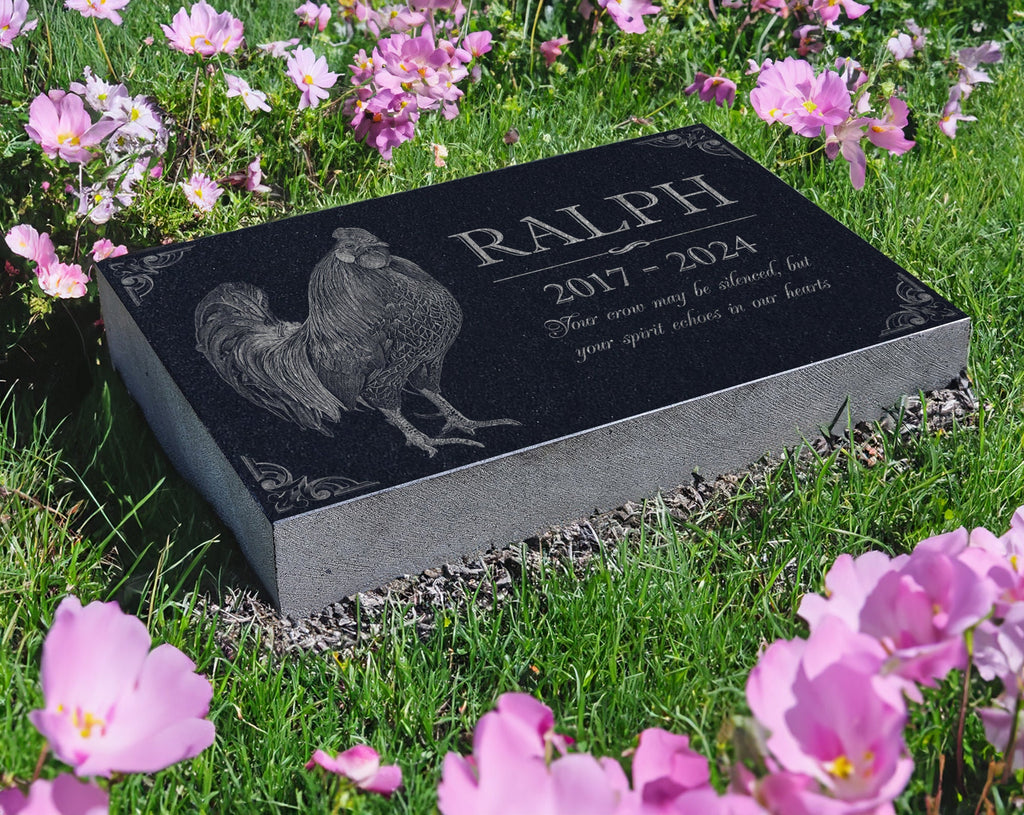Personalized Chicken Memorial Stone w/ Photo: Rooster Headstone, Hen G ...