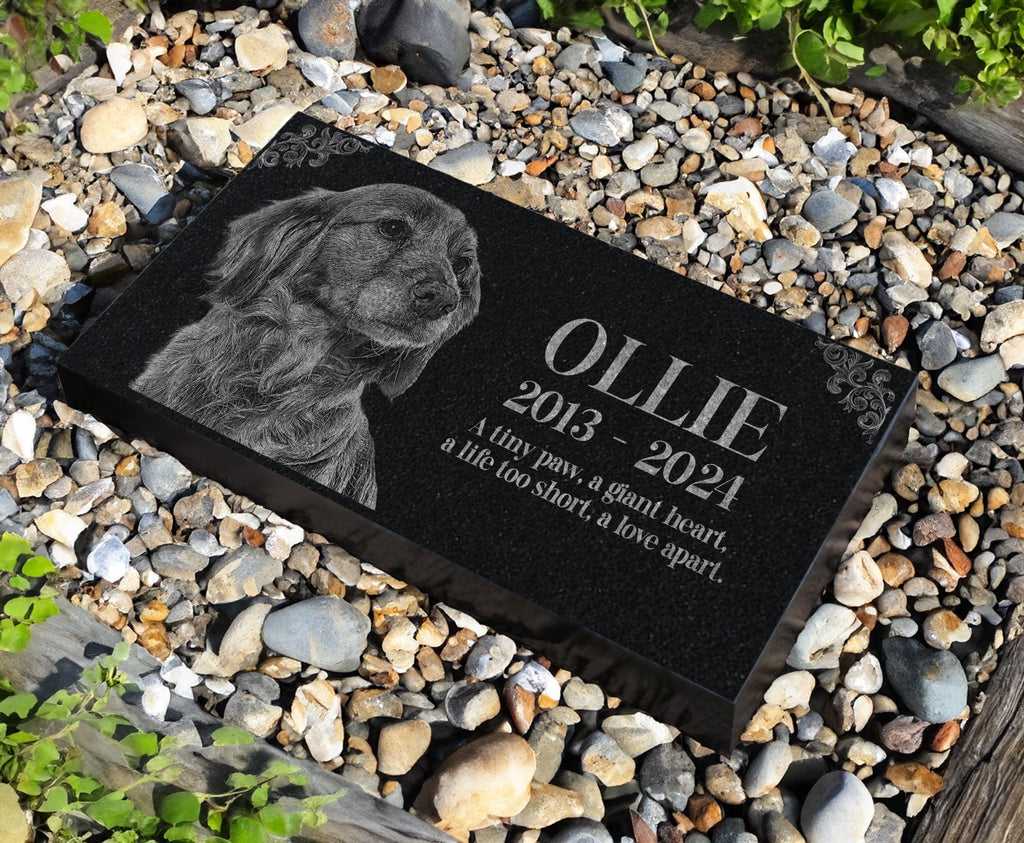Personalized Pet Memorial Stone | Custom Grave Marker | Engraved Heads ...