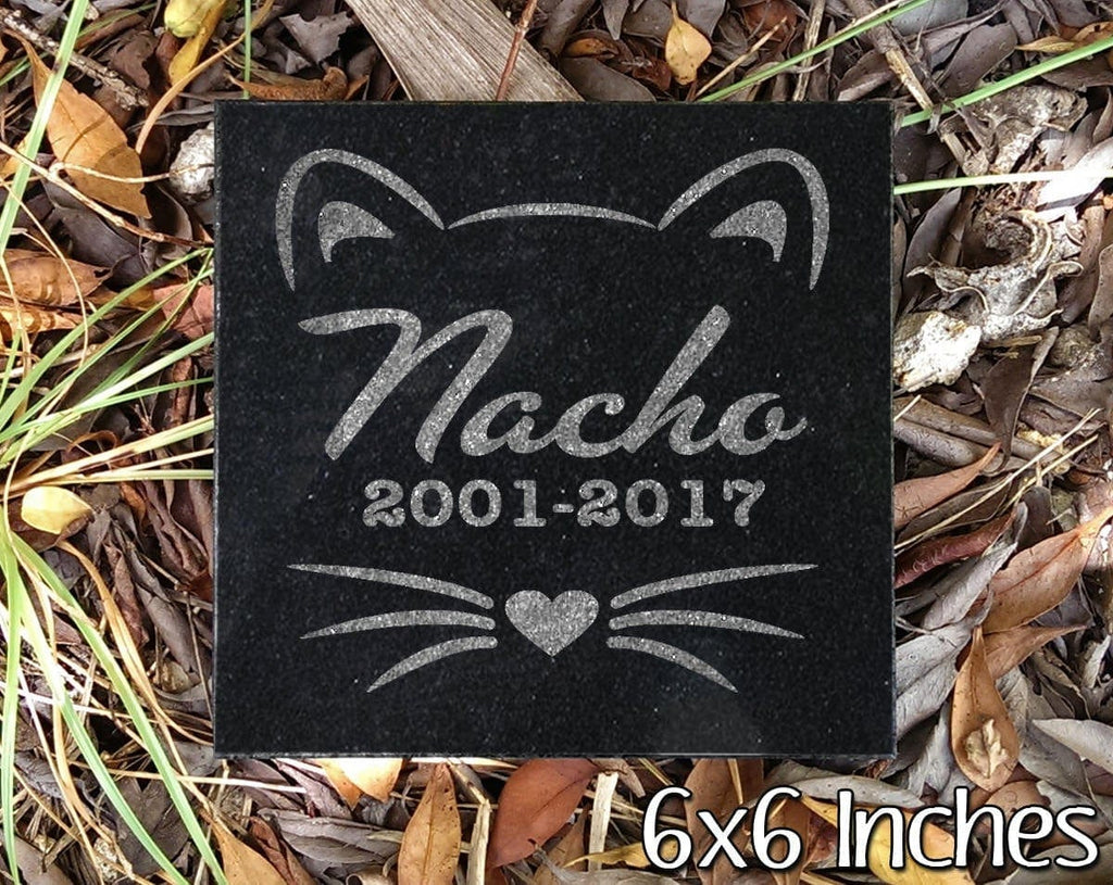 Memorial Cute Cat Face Plaque Personalized Pet Whiskers Stone In Loving ...